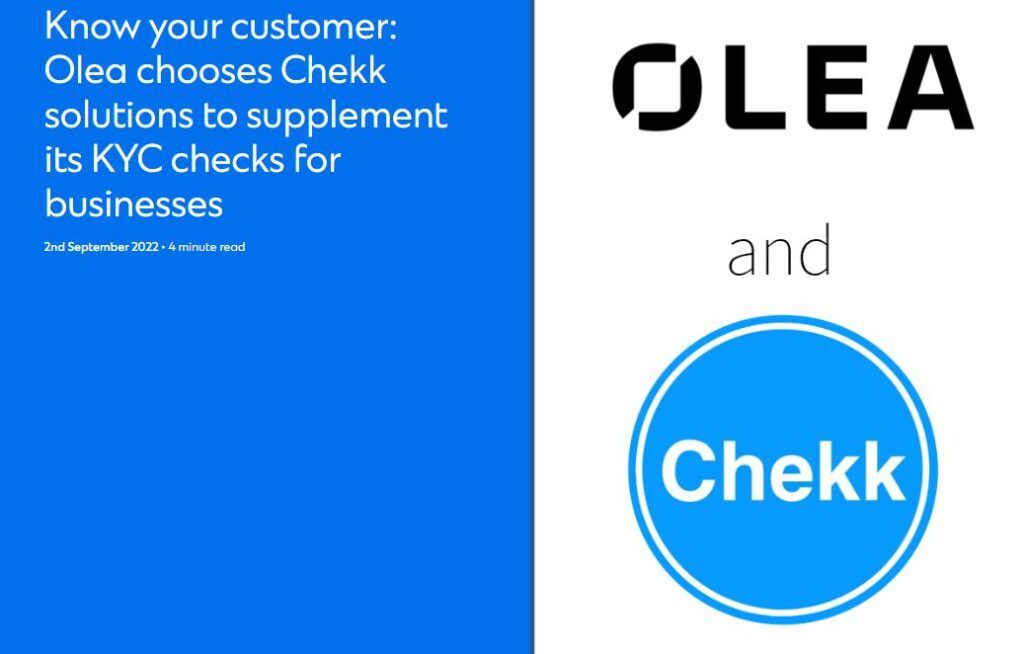 Use case example: Standard Chartered's Olea using Chekk for KYB - Chekk